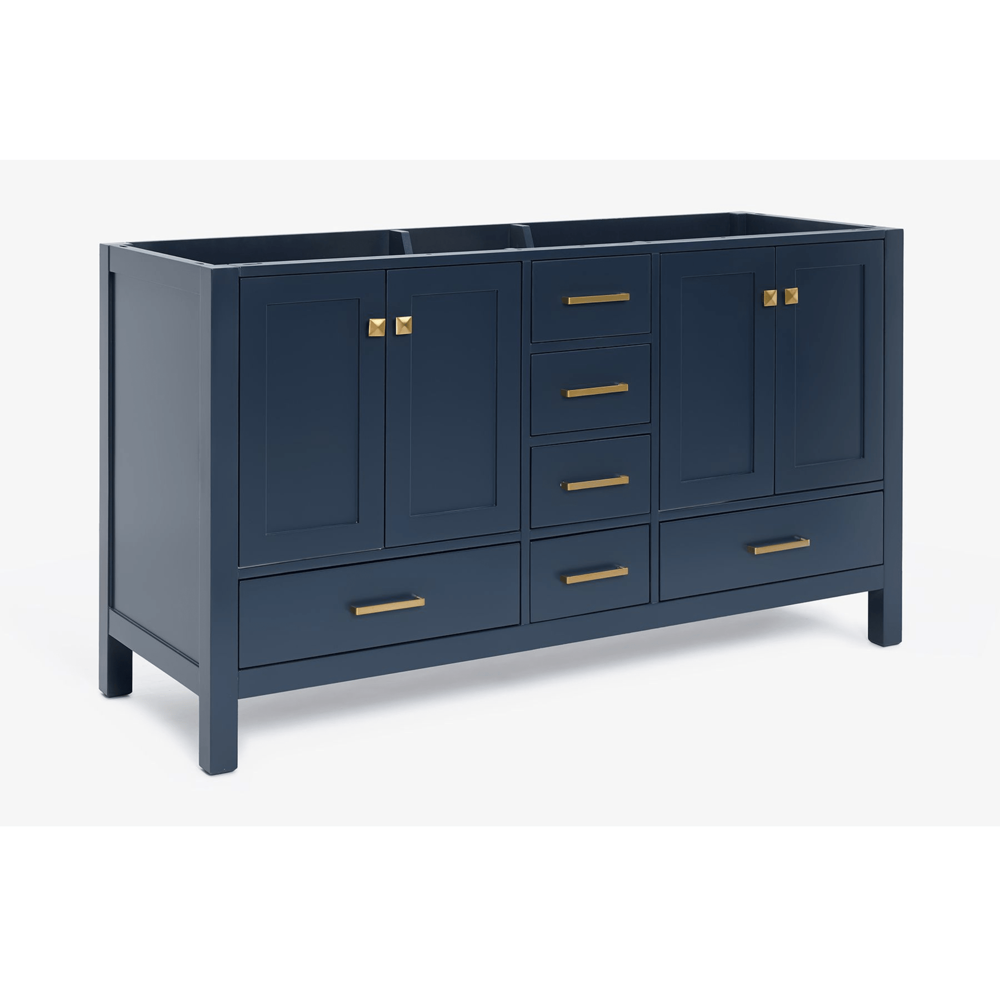Ariel Cambridge 60" Transitional Midnight Blue Single Sink Base Cabine ...